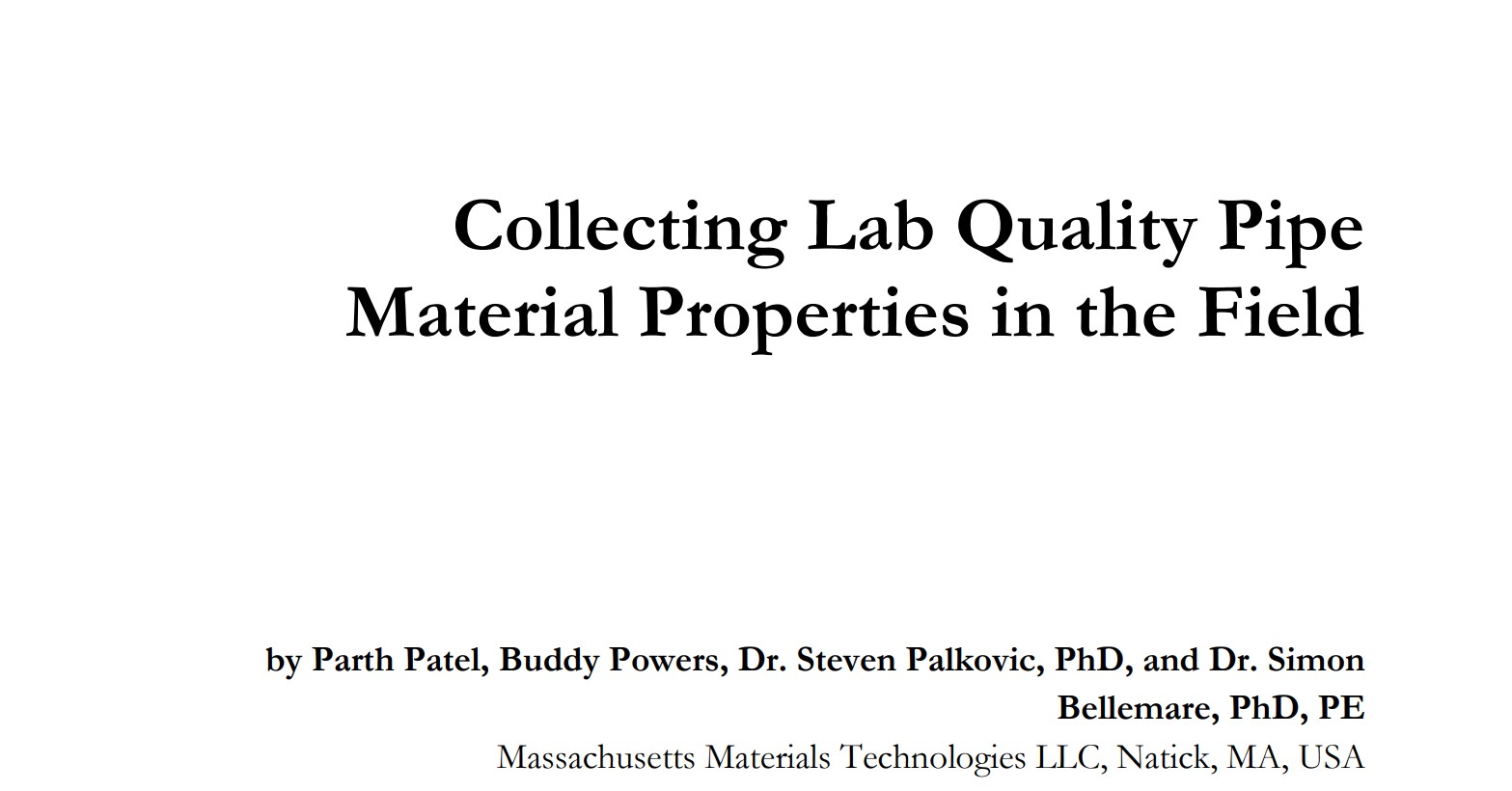 Collecting Lab-Quality Pipeline Material Data in the Field with HSD